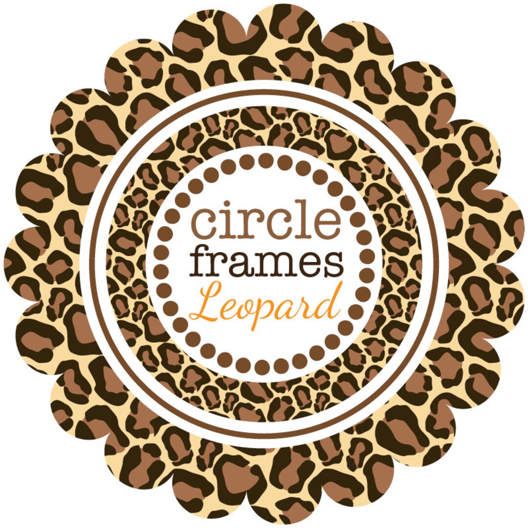 Circle Frames in Leopard Pattern - Digital Clip Art - Etsy