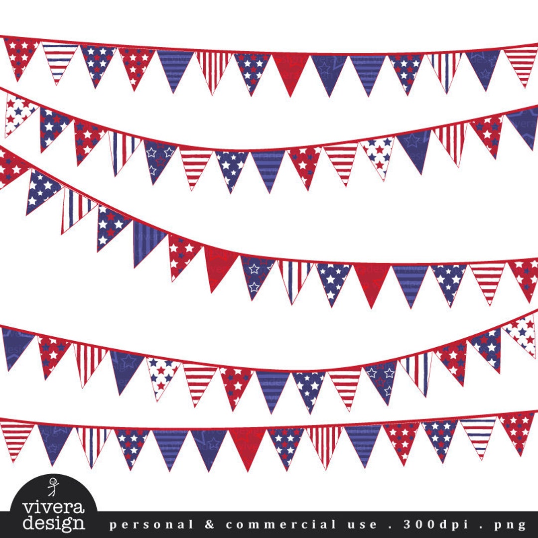Digital Clip Art Fourth Of July Banners Etsy