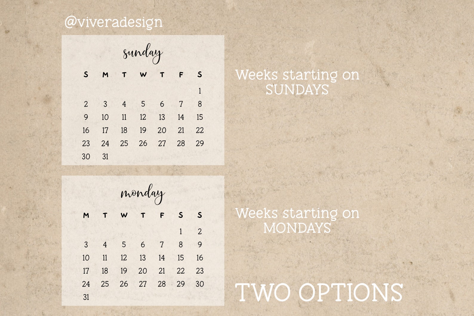 2023 Calendar Clip Art in Fancy Handwritten Font SVG PNG - Etsy