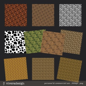 Wild Jungle Animal Prints Digital Paper Pack - 10 Digital Papers - Etsy