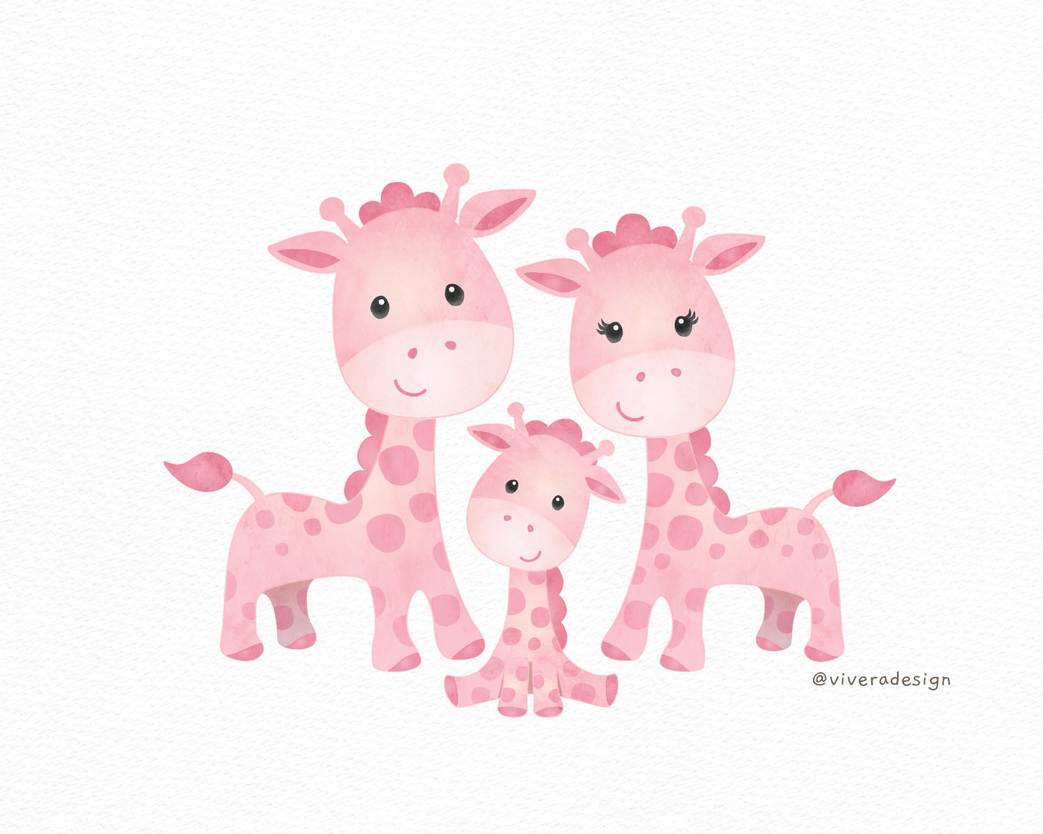 Cute Pink Baby Giraffe Clipart