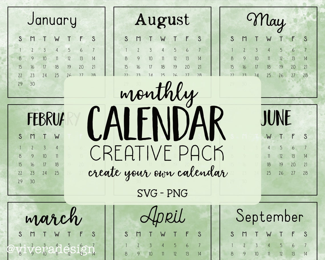 Any Year Master Calendar Handwritten Monthly Calendar | Etsy