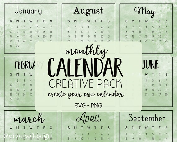 Any Year Master Calendar Handwritten Monthly Calendar | Etsy