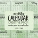 Any Year - Master Calendar - Handwritten Monthly Calendar Creative Pack ...