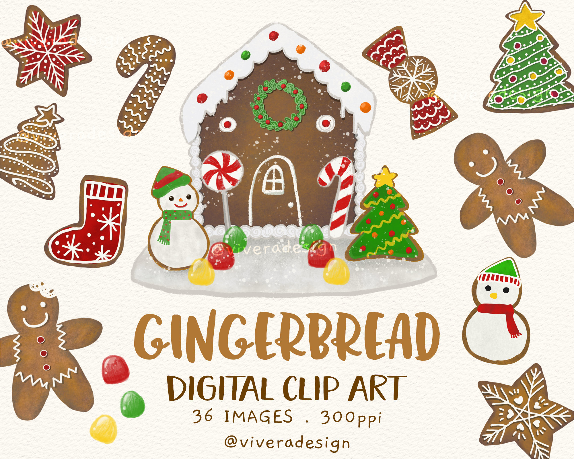 Gingerbread House Border Clipart