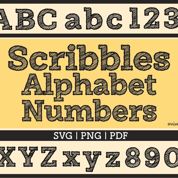 Scribble Alphabet Svg - Etsy