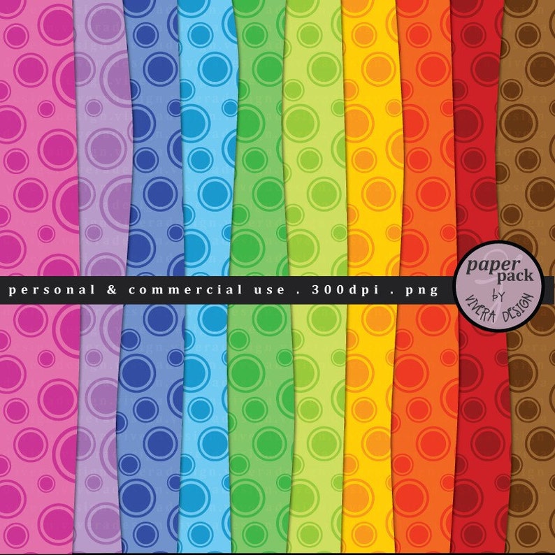 Rainbow Polka Dot Digital Paper Pack: Party Scrapbook Papers (digital ...