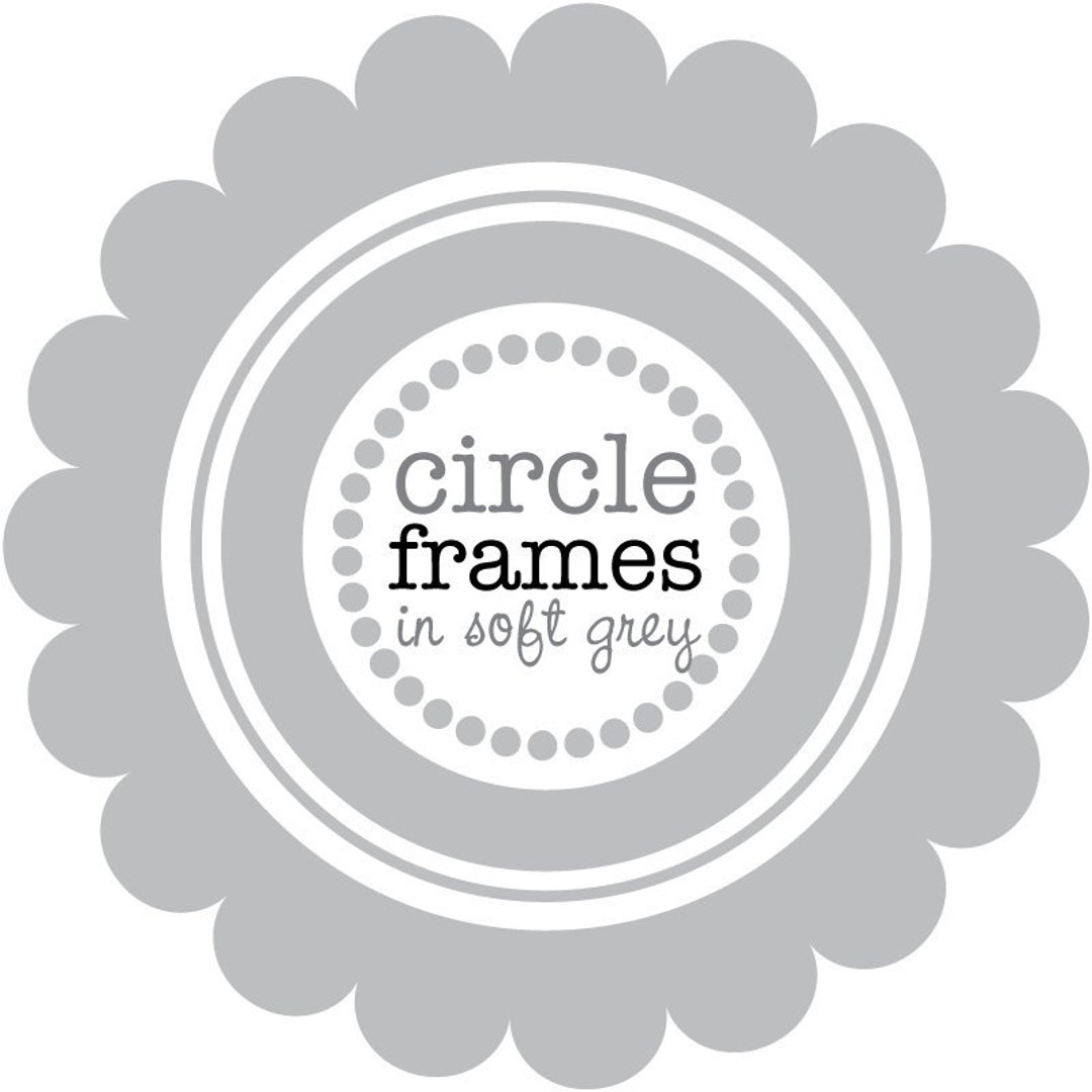 Circle Frames in Grey Digital Clip Art - Etsy