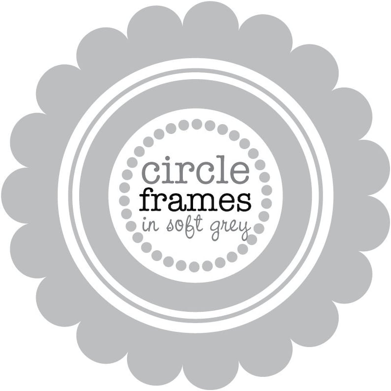 Circle Frames in Grey Digital Clip Art - Etsy