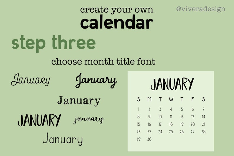Handwritten Calendar Clipart: Monthly PNG & SVG Creative Pack (digital ...