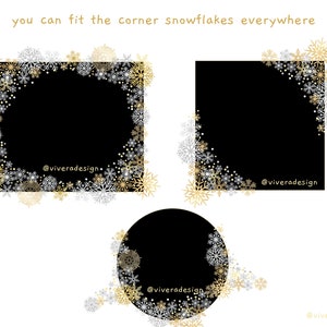 Gold Silver Snowflakes Frames and Cliparts - Digital Snowflake Circle ...