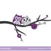 Owl Love Birds - in Purple, Lavender, and Grey - Digital Clip Art - Etsy