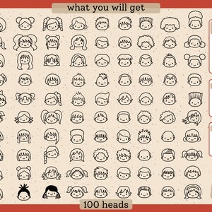 100 Heads Line Art SVG PNG DXF Stick Squad Creative Pack Vector ...