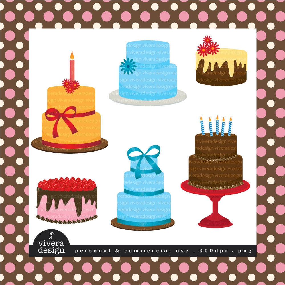 Cake Creative Pack - Decorate Your Own Cake - Digital Clip Art - Etsy