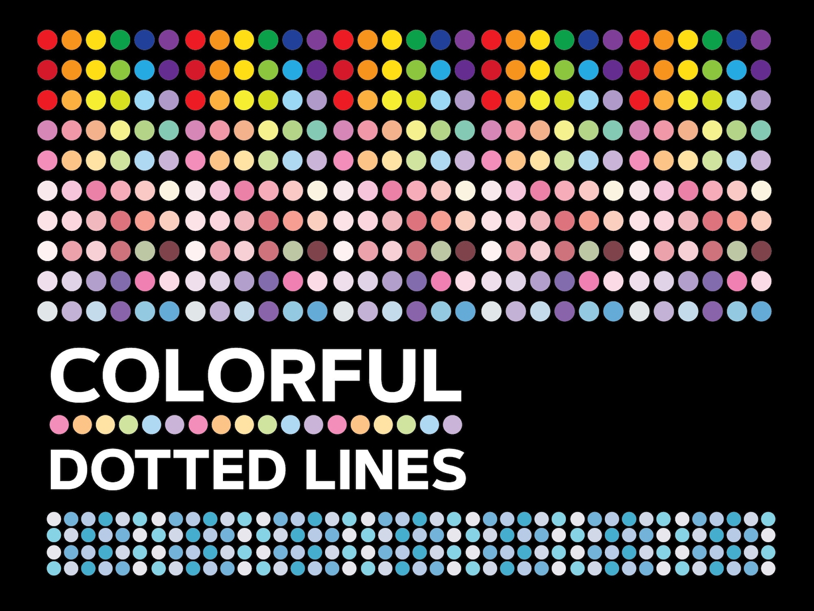 Colorful Dotted Lines Super Versatile Set 30 Dotted Lines | Etsy