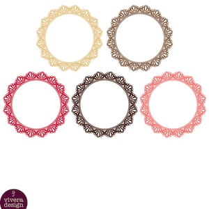 Circle Frames - Elegant Lace - Chocopink - Yummy Brown and Pink - Etsy