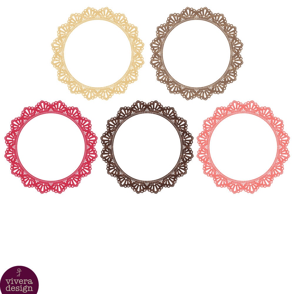 Circle Frames Elegant Lace Chocopink Yummy Brown and - Etsy