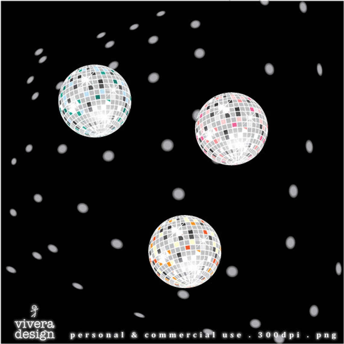 Instant Download - Disco Lights Clipart - Disco Balls Digital Clip Art ...