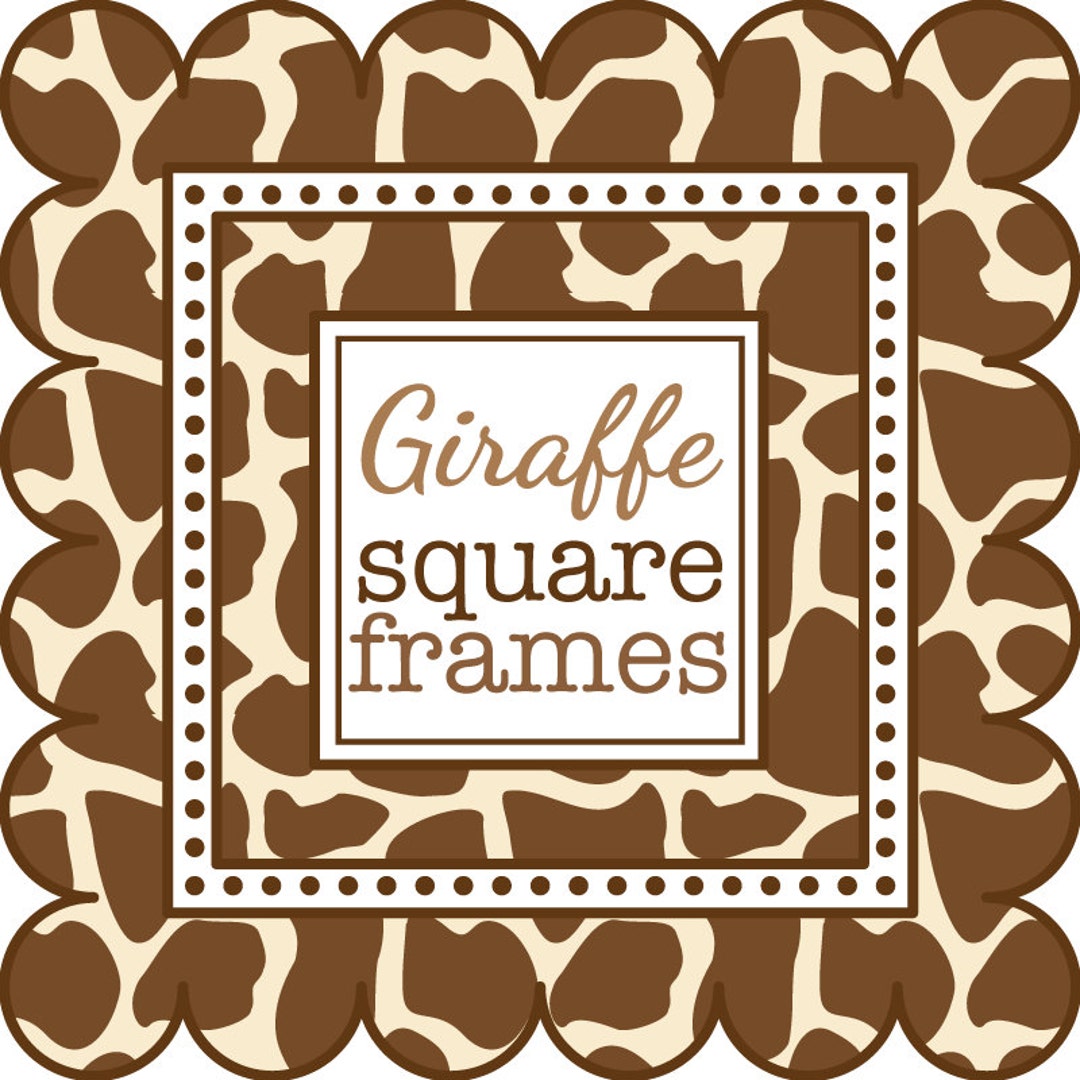 Digital Clip Art - Square Frames in Giraffe Pattern - Etsy