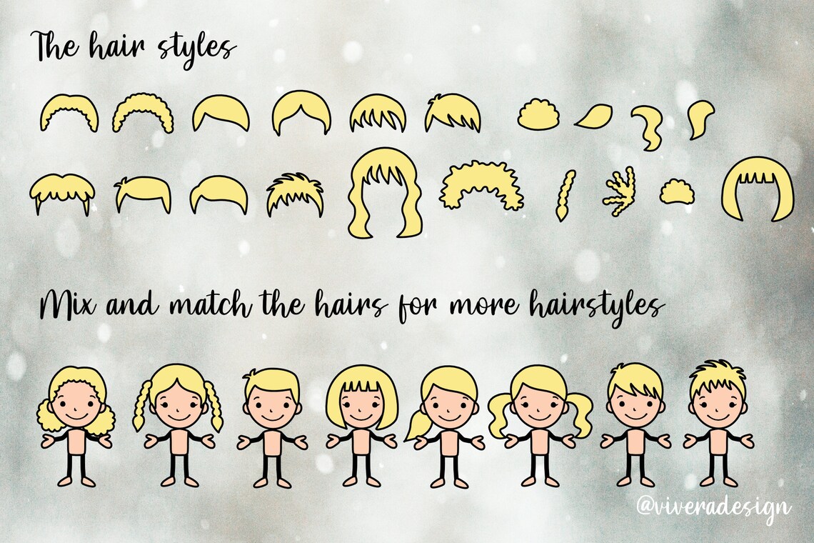 Children Stick Figure Vector Creative Clipart Christmas | Etsy