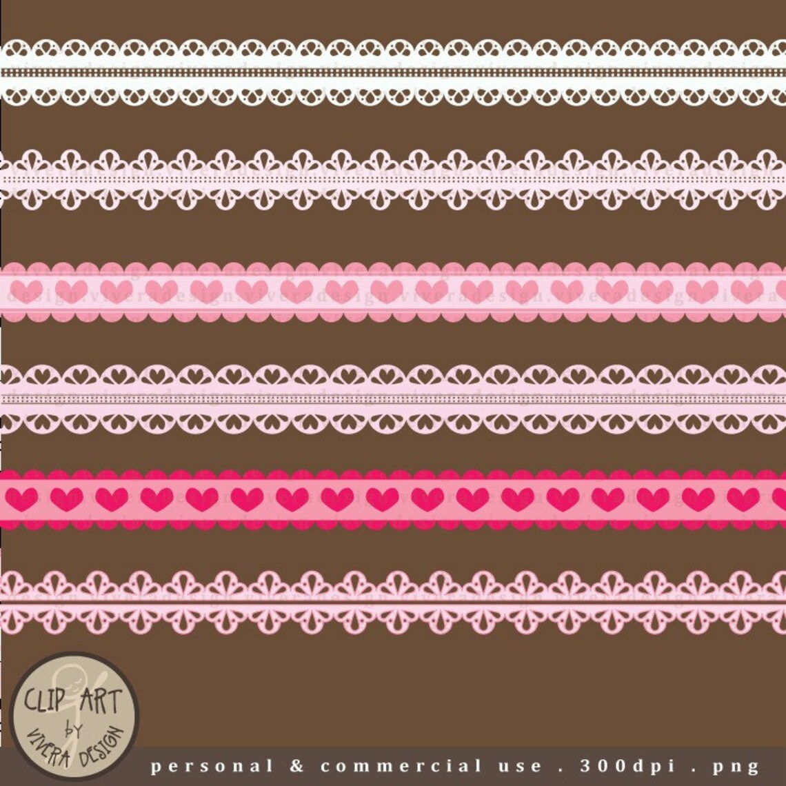 Pretty Pink Ribbons Digital Clip Art | Etsy