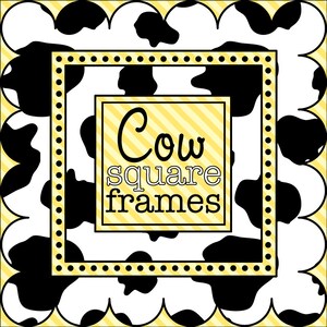 Square Frames in Cow Print Digital Clipart - Etsy