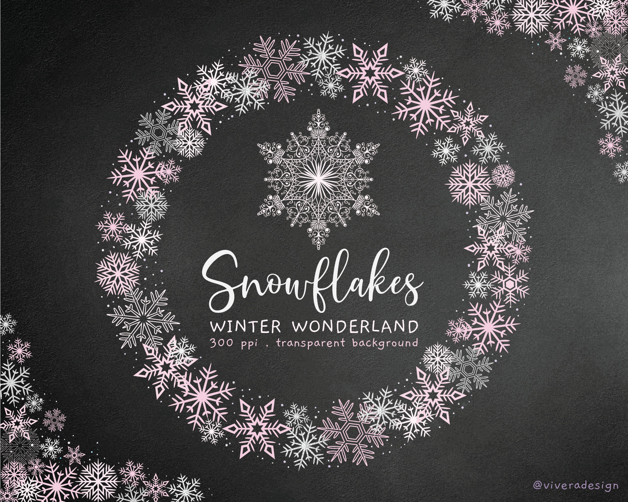 Pink Snowflake Frame