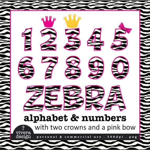 Zebra Print Letters Clip Art