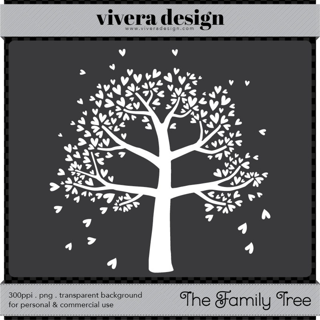 Digital Clip Art - the Family Tree - Four Branches - Instant Download ...