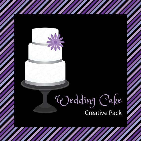 Wedding Cake Creative Pack in Purple White and Grey | Etsy