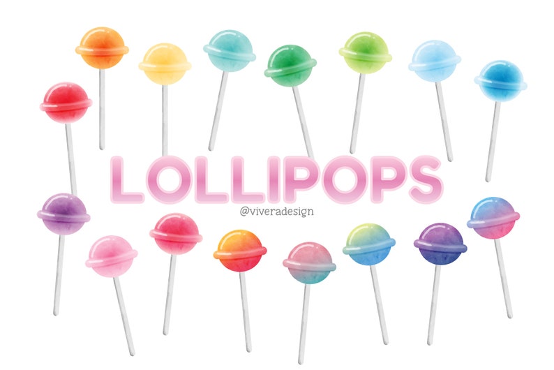 Sweet Lollipops - Digital Clip Art - Instant Download - Etsy