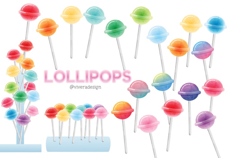 Sweet Lollipops - Digital Clip Art - Instant Download - Etsy