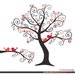 Love Birds on a Love Tree - in Coral Pink - Digital Clip Art - Etsy