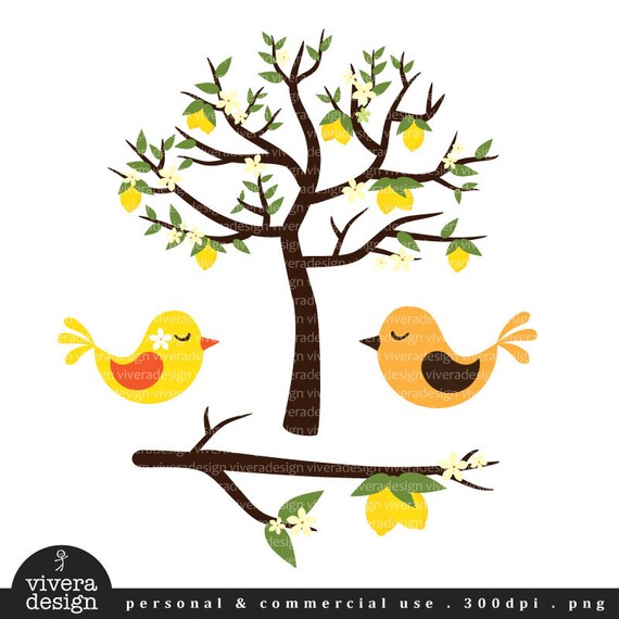 Love Bird On Branch Clip Art