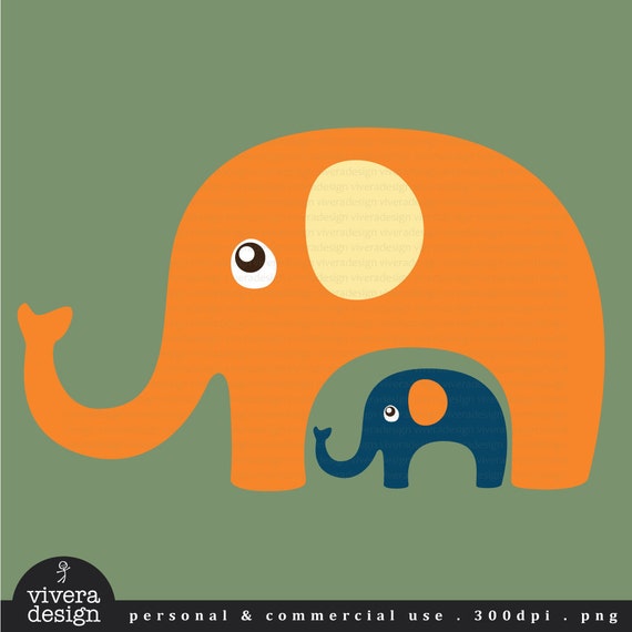 Modern Elephant Clip Art