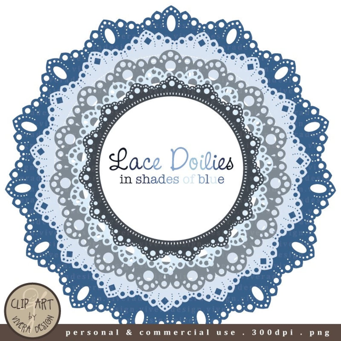 Digital Clip Art Circle Frames Lace Doilies in Shades of - Etsy
