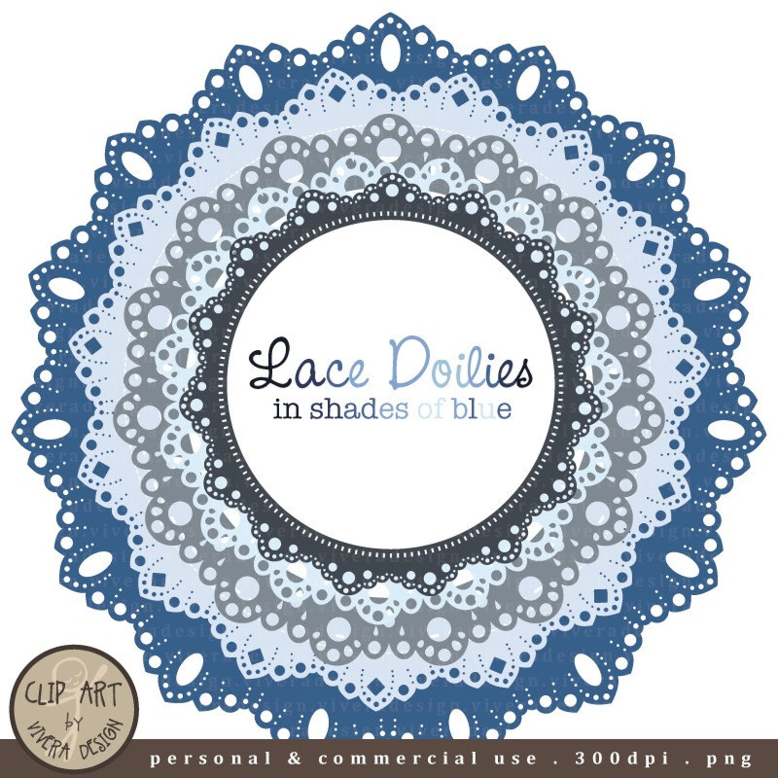 Digital Clip Art Circle Frames Lace Doilies in Shades of - Etsy