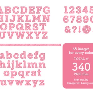 Scribbles Letters and Numbers in 5 Colors | PNG Alphabet and Numbers ...