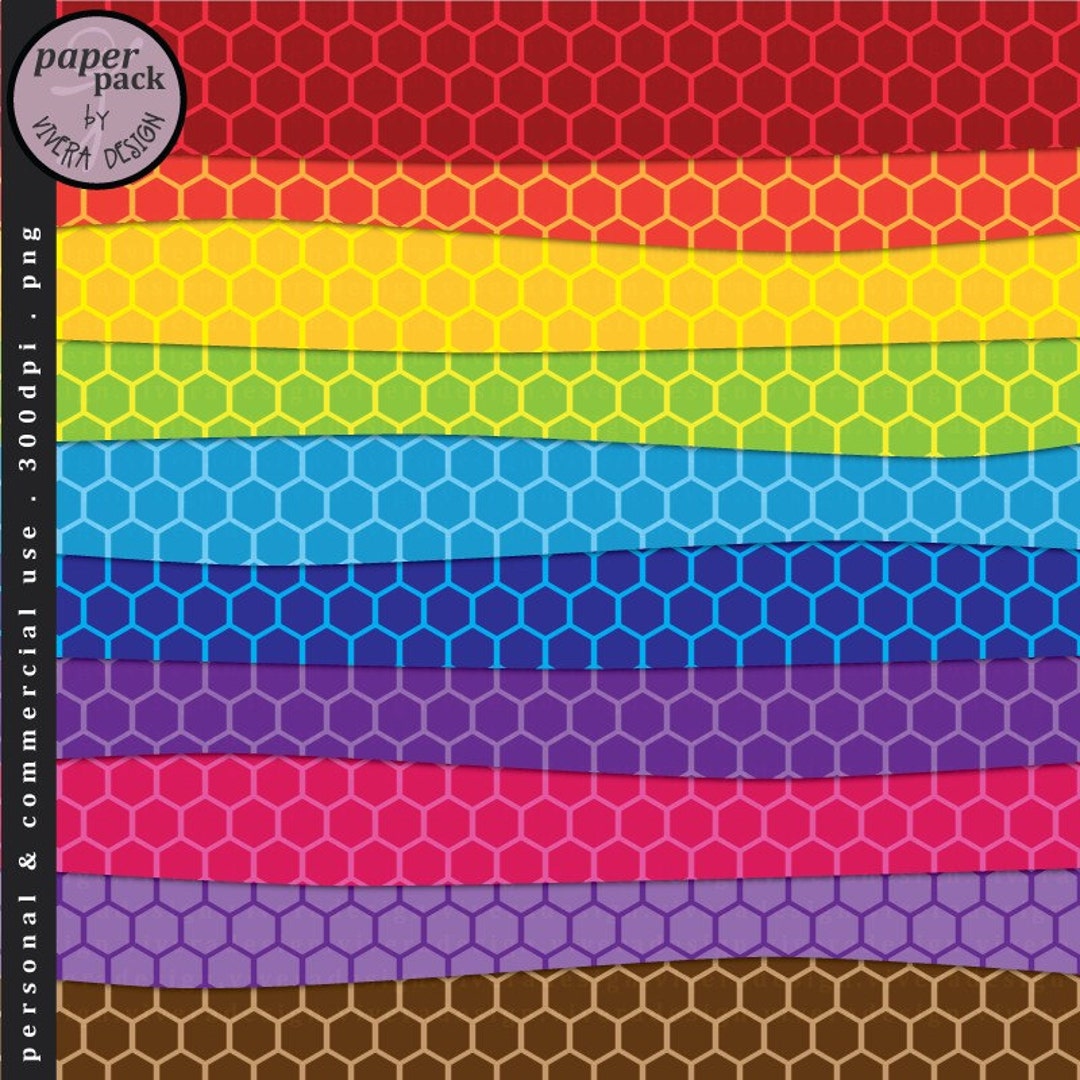 Digital Paper Pack Bee Hive Pattern in Bold Bright Colors - Etsy