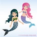 Dazzling Mermaids With Bright Hair and Multicoloured Sparkly Tails ...
