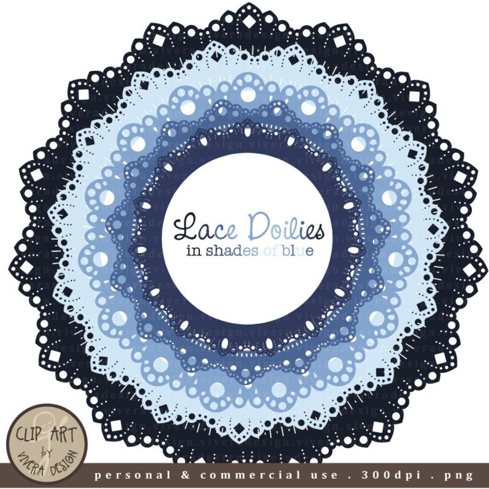 Digital Clip Art Circle Frames Lace Doilies in Shades of - Etsy