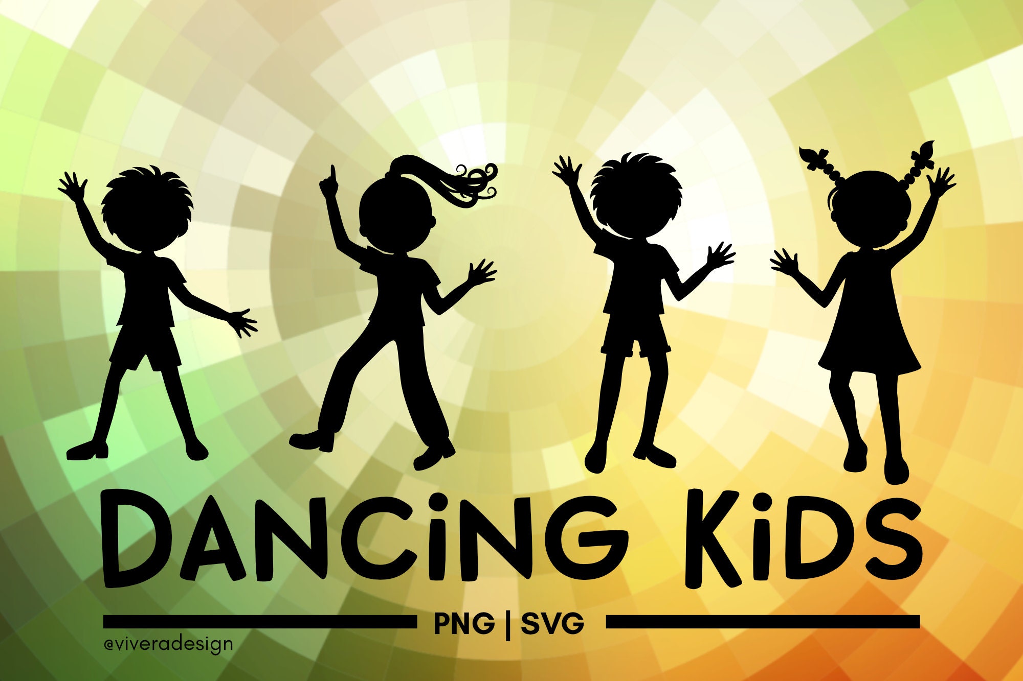 Disco Children Silhouettes Clip Art (SVG, PNG) - Etsy Canada