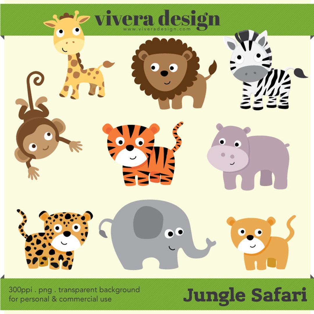 Baby Jungle Animals Clip Art: Safari Theme (instant Download) - Etsy