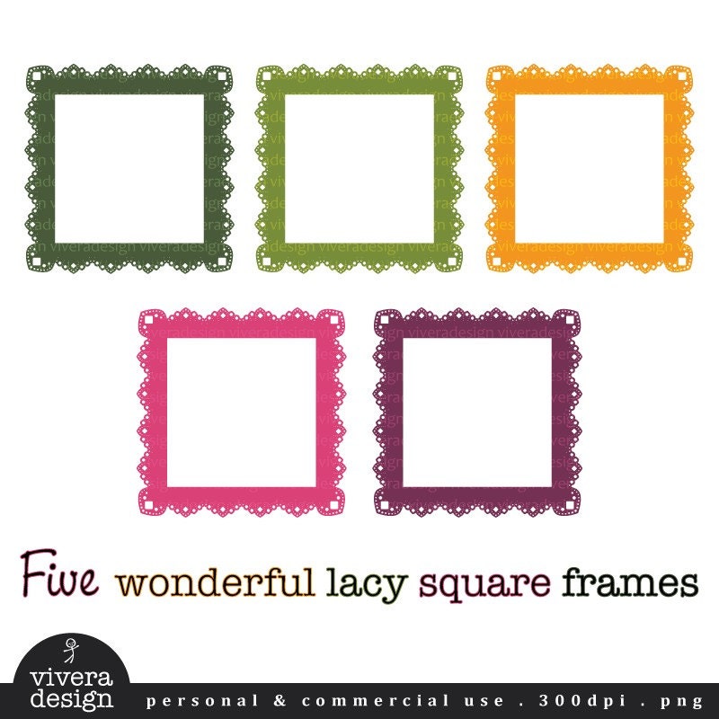 Digital Clip Art - Square Frames - Bright Pickleberry - Etsy