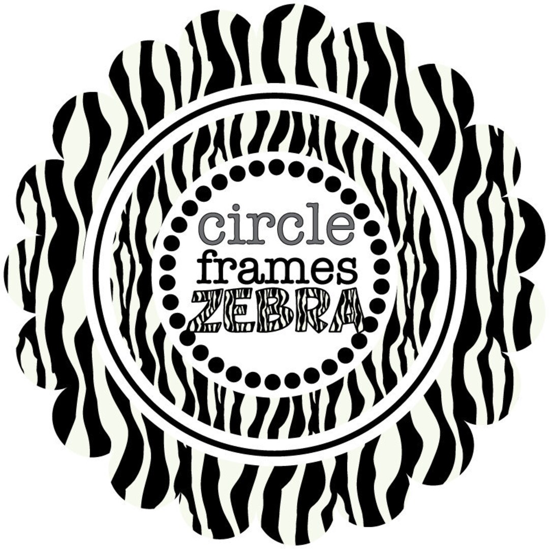 Circle Frames in Zebra Pattern - Digital Clipart - Etsy