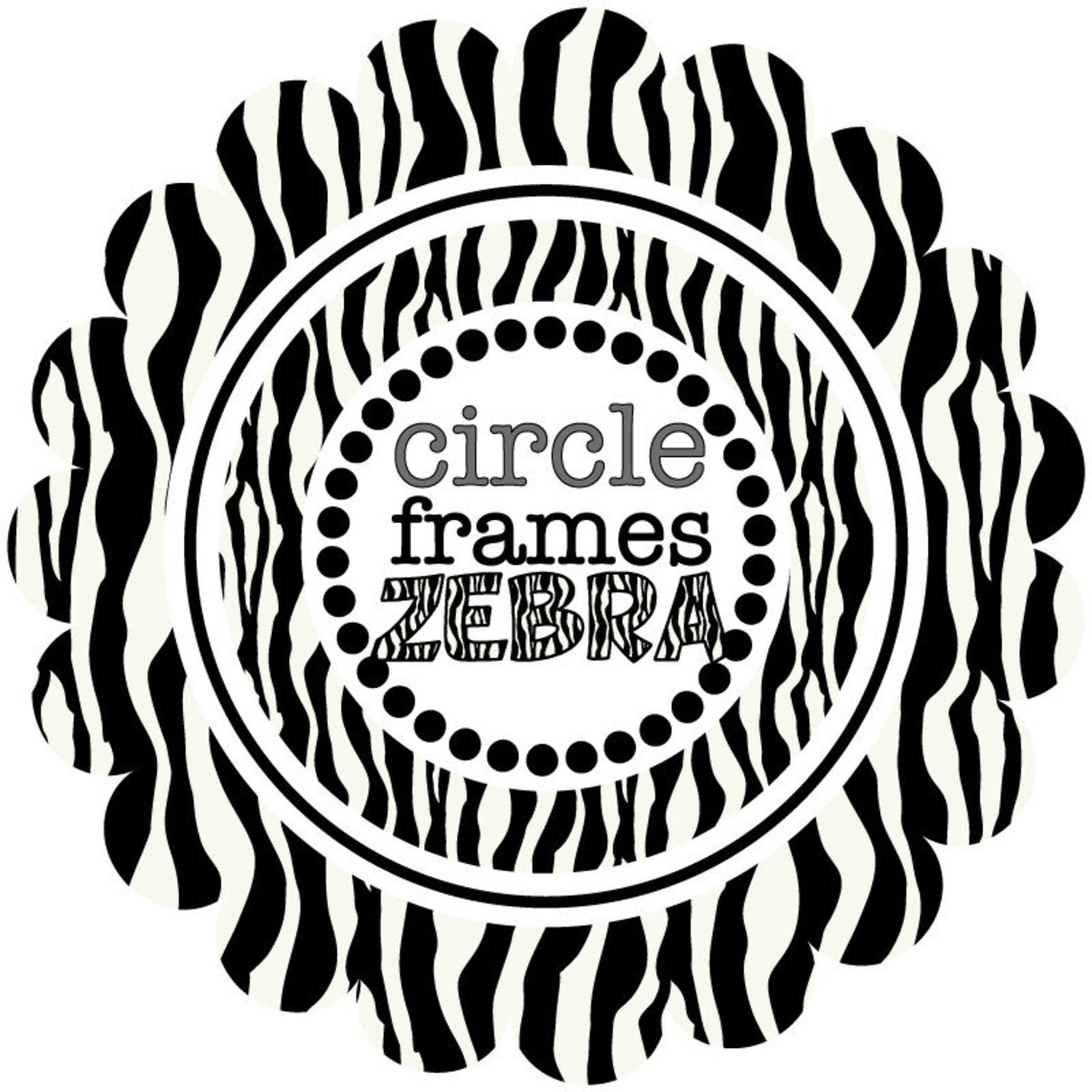 Circle Frames in Zebra Pattern Digital Clipart | Etsy
