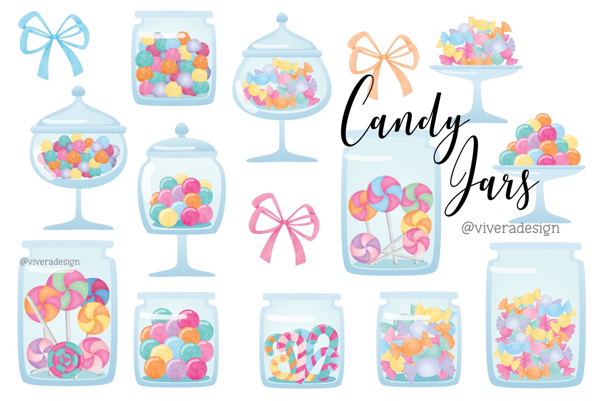 Candy Jars Clip Art Set, 41% OFF