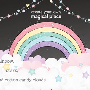 Dreamy Unicorns - Digital Cliparts - Pastel Watercolor Unicorn, Rainbow ...