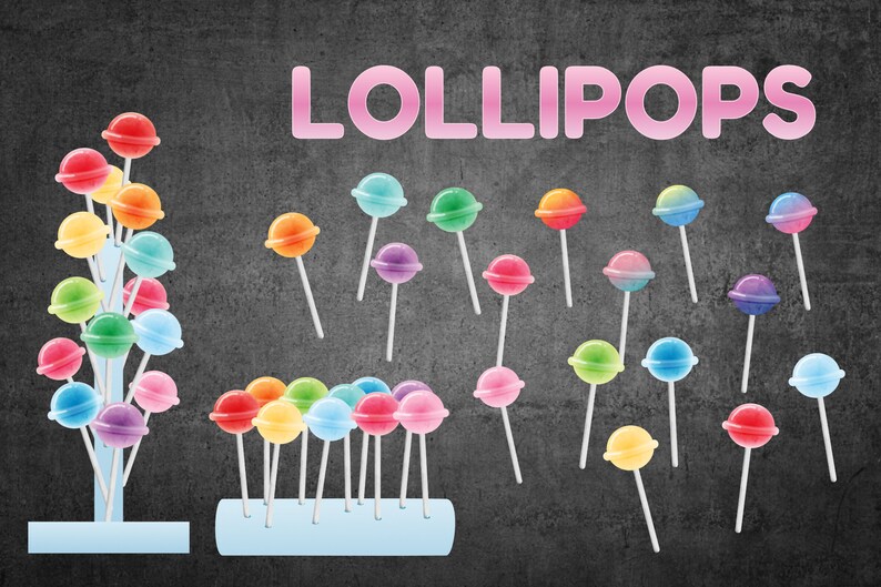 Sweet Lollipops Digital Clip Art Instant Download - Etsy