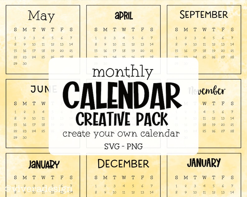 Any Year Master Calendar Handwritten Monthly Calendar - Etsy